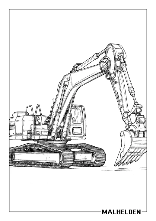 Bagger Ausmalbilder | kostenlose PDF Malvorlagen